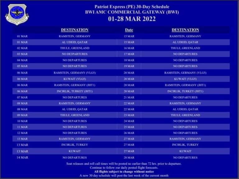 Where to Find Military Space-A Flight Schedules - Poppin' Smoke